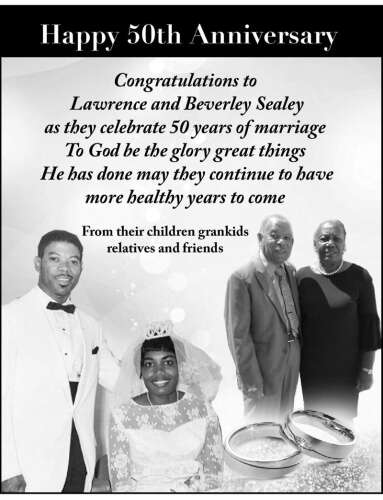 Happy 50th Anniversary Lawrence and Beverley Sealey - The Royal Gazette ...