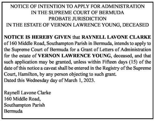PROBATE JURISDICTION - IN THE ESTATE OF VERNON LAWRENCE YOUNG, DECEASED ...