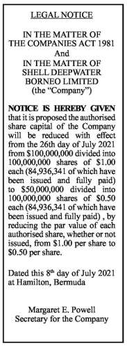 SHELL DEEPWATER BORNEO LIMITED - The Royal Gazette | Bermuda News ...