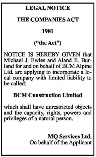 BCM Construction Limited - The Royal Gazette | Bermuda News, Business ...